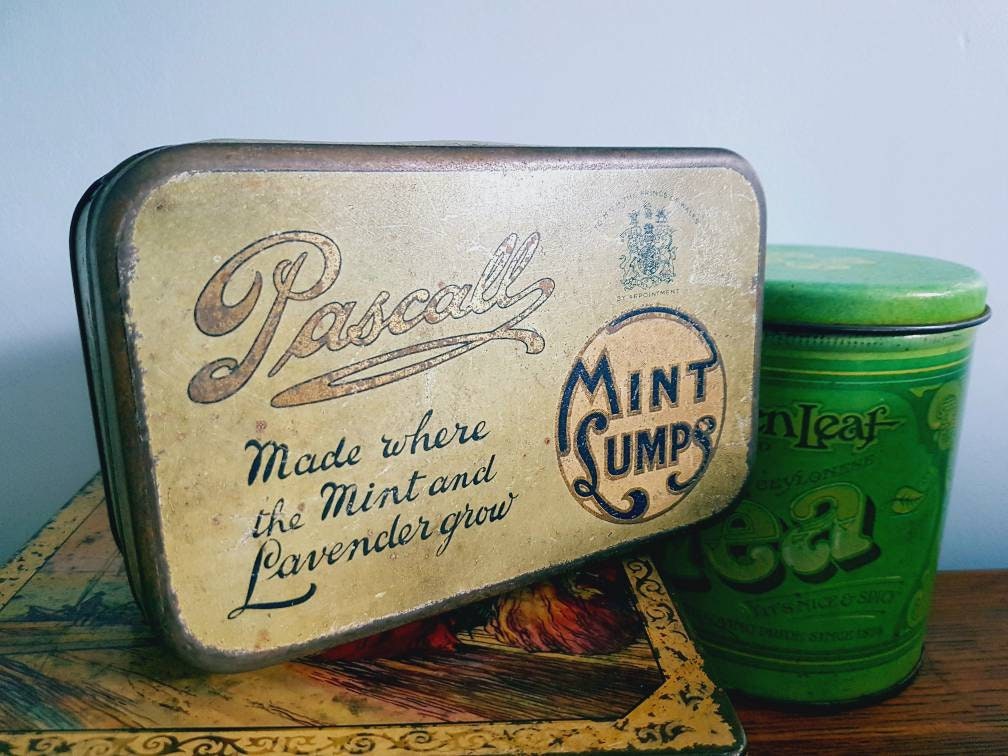 Vintage rare Pascall Mint lumps tin.Vintage storage tin | Etsy