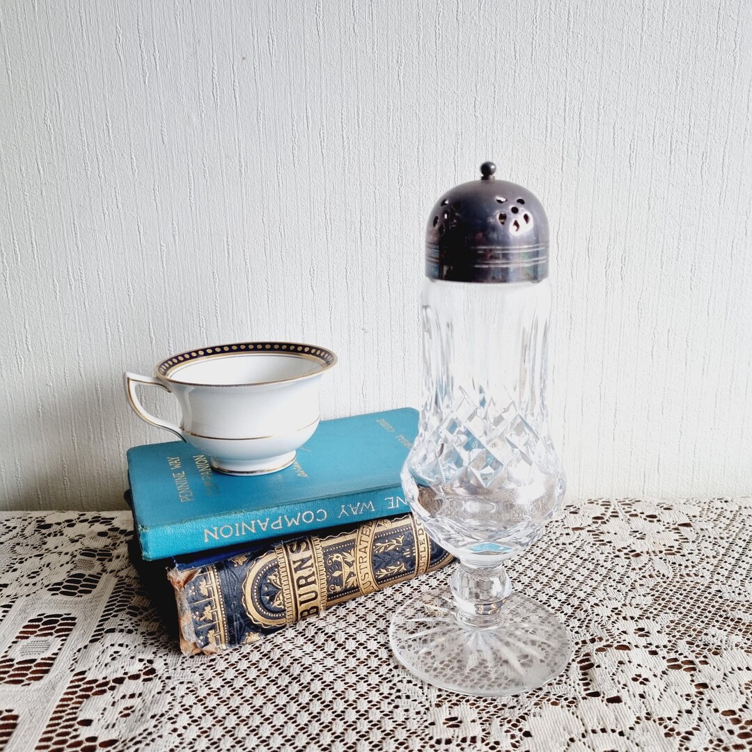 Vintage Large Cut Glass Silver Plate Sugar Shaker, Flour Shaker - Etsy