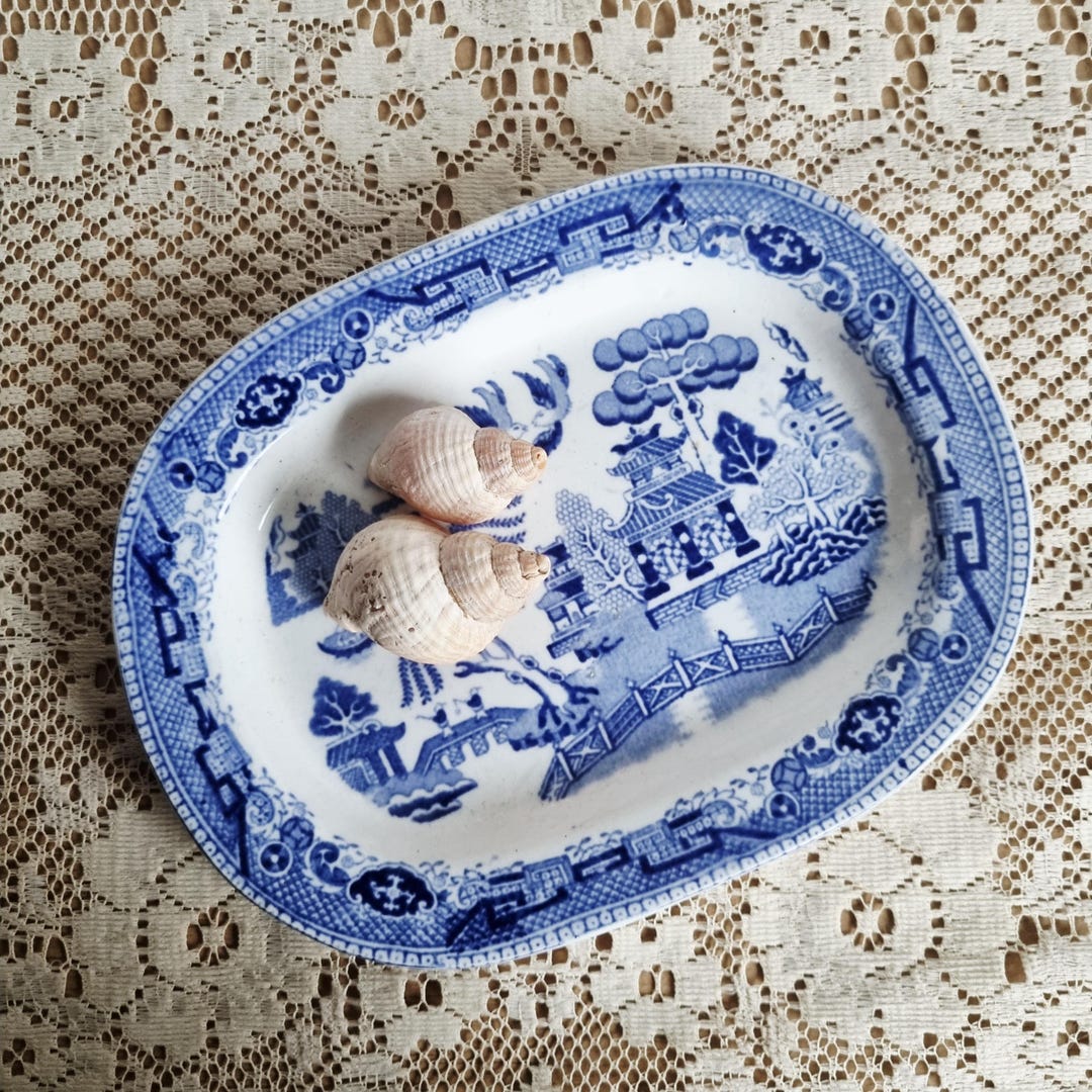 Small Blue and White Willow Pattern Dish Ideal for Soap or Trinket Dish ...