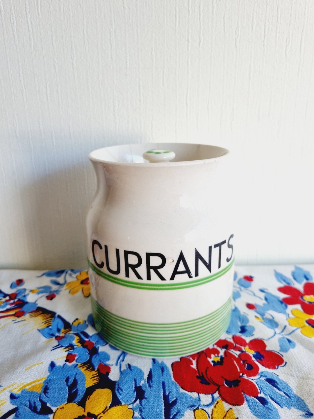 Vintage Kleen Kitchenware Currant Jar With Green Stripes - Etsy