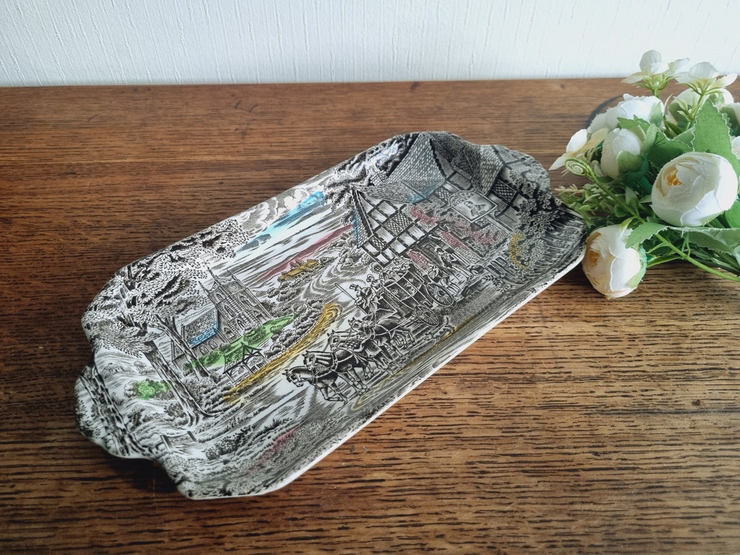 Vintage Transferware Display/sandwich Plate by Furnivals Staffordshire ...