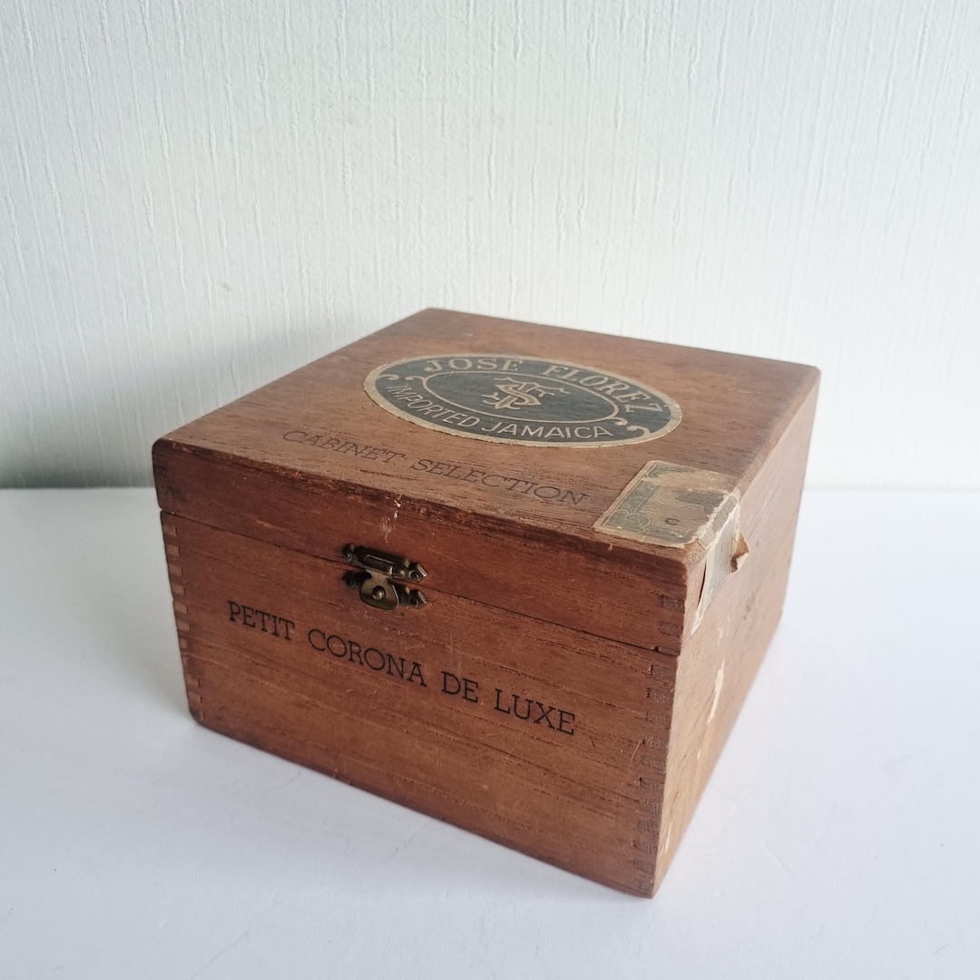 Antique Wooden Rustic Cigar Box Jose Florez - Etsy