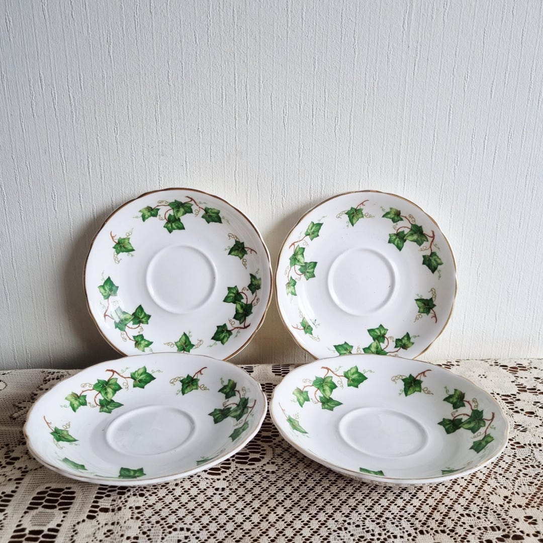 Colclough Ivy Saucers, 4 Larger Size Ivy Tea Plates to Use With Larger ...