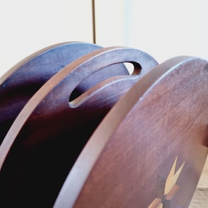 Vintage Art Deco Circular Magazine Rack With Inlaid Wood - Etsy