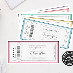 Editable Gift Voucher Template Event Ticket Printable Birthday - Etsy