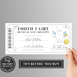 Editable Tooth Fairy Receipt From Tooth Fairy Gift Voucher Printable ...