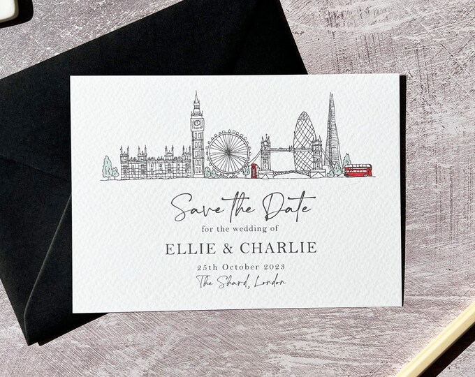 London Save the Dates London Wedding Save the Date London Themed ...