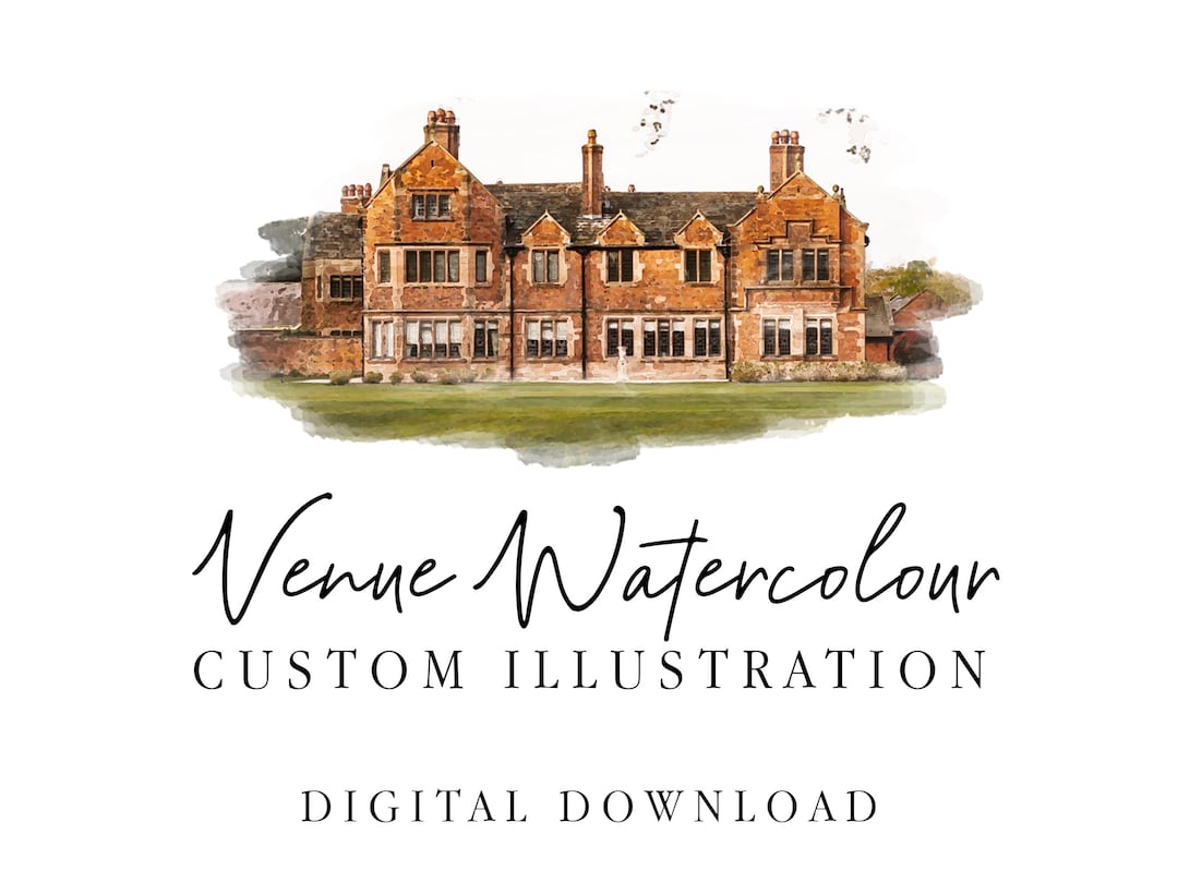 Watercolour Wedding Venue Illustration Watercolour Venue Wedding ...