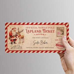 Personalised Christmas Gift Voucher Custom Lapland Reveal Ticket to ...
