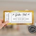 Editable Golden Ticket Gift Voucher Template Printable Golden Ticket ...