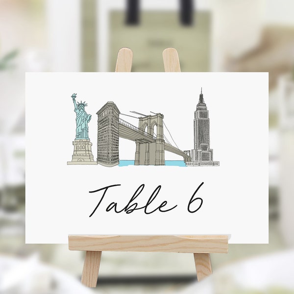 New York Wedding Table Names - Etsy