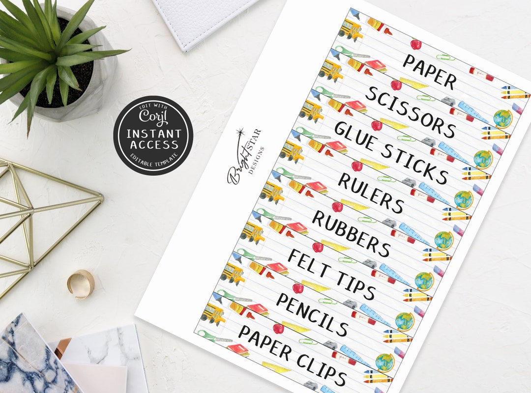 Editable Tray Labels Back to School Printable Tray Labels Editable ...