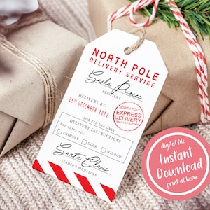 Editable North Pole Gift Tag Printable Christmas Gift Tag Santa ...