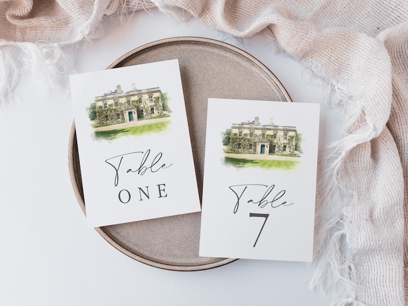 Venue Watercolour Name Cards Wedding Name Card Venue Painting Wedding ...