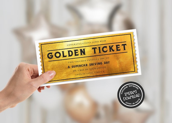 Editable Golden Ticket Template