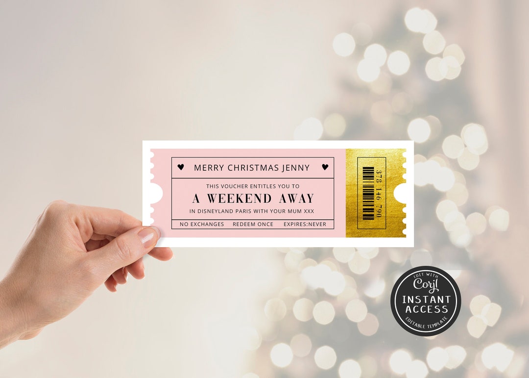 Editable Golden Ticket Gift Voucher Template Printable - Etsy Canada