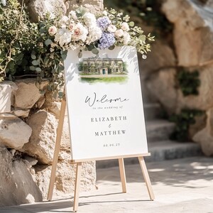 Wedding Welcome Sign Watercolour Venue Welcome Sign Wedding Sign ...