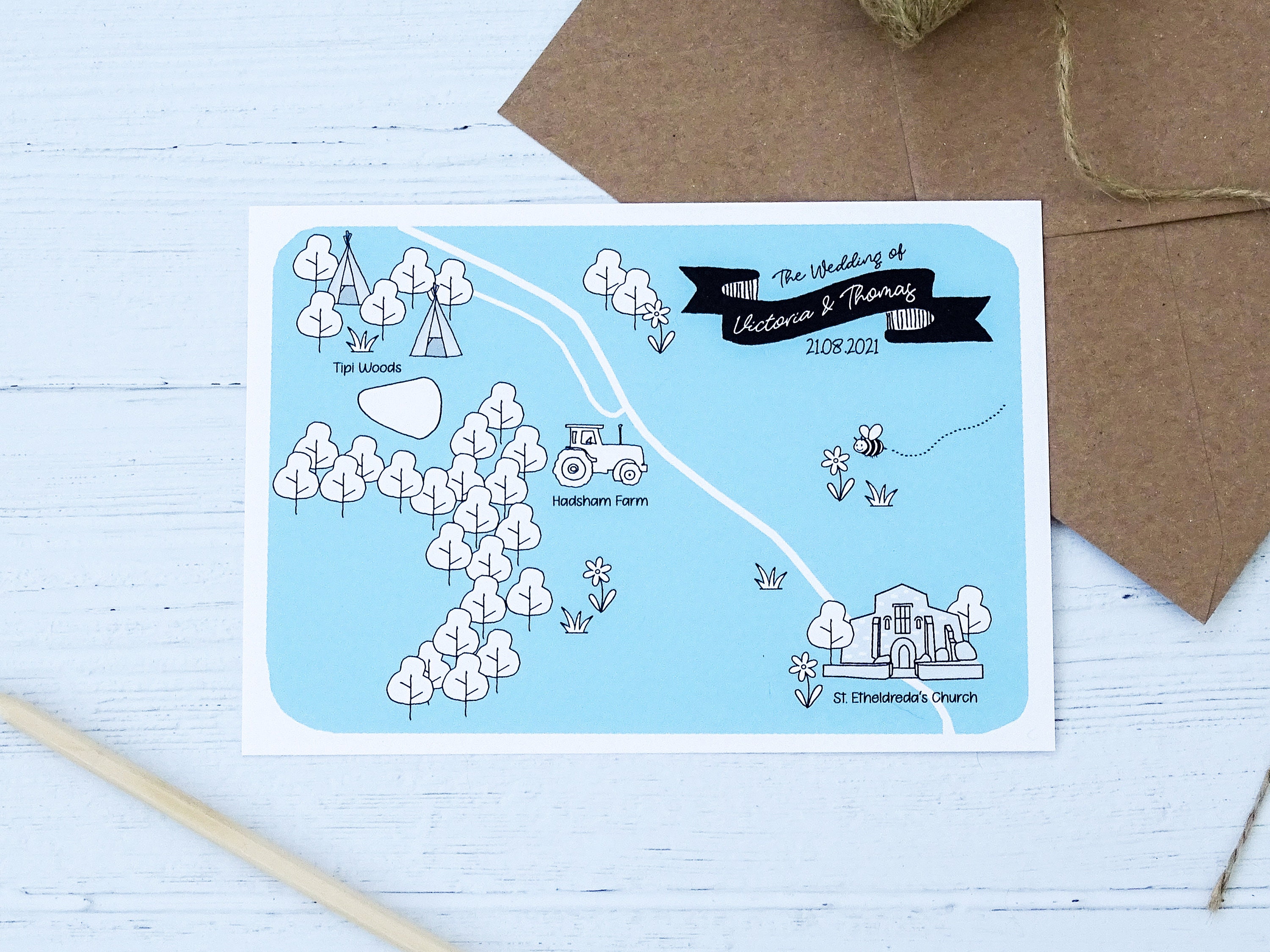 Custom Wedding Map Illustrated Wedding Map Hand Drawn - Etsy UK