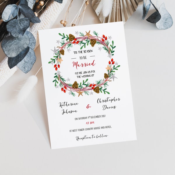 Christmas Wedding Invitations - Etsy