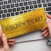 Editable Golden Ticket Gift Voucher Template Printable Gold Gift Ticket ...