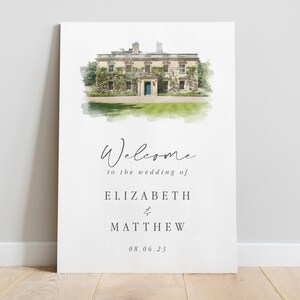Wedding Welcome Sign Watercolour Venue Welcome Sign Wedding Sign ...
