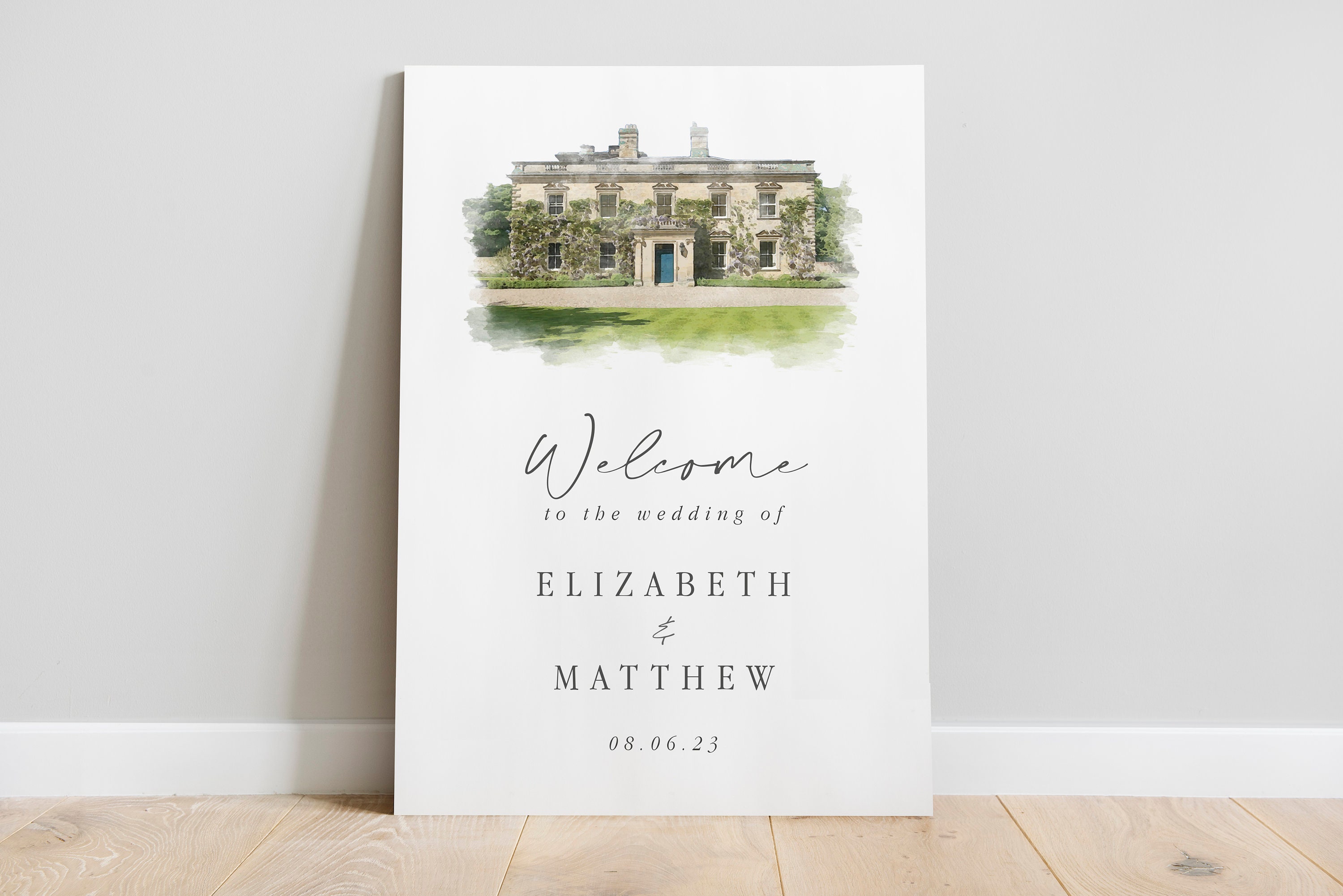 Wedding Welcome Sign Watercolour Venue Welcome Sign Wedding Sign ...