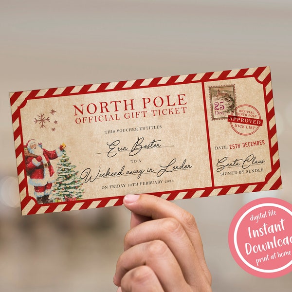 Santa Ticket - Etsy