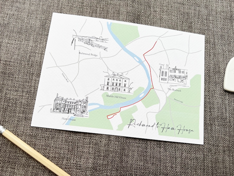 Custom Wedding Map Illustrated Wedding Map Hand Drawn - Etsy