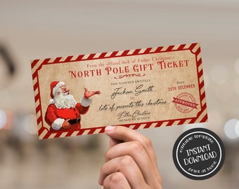 Ticket From Santa - Etsy
