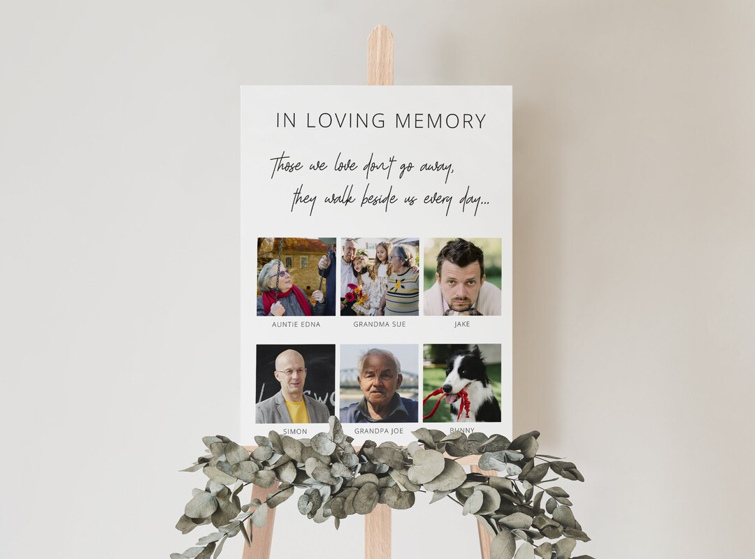 In Loving Memory Sign Printed Wedding Memorial Sign Custom Wedding Sign ...