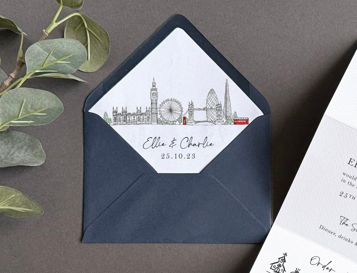 London Wedding Invitation London Themed Wedding Invite London Party ...