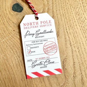 Editable North Pole Gift Tag Printable Christmas Gift Tag From Santa ...