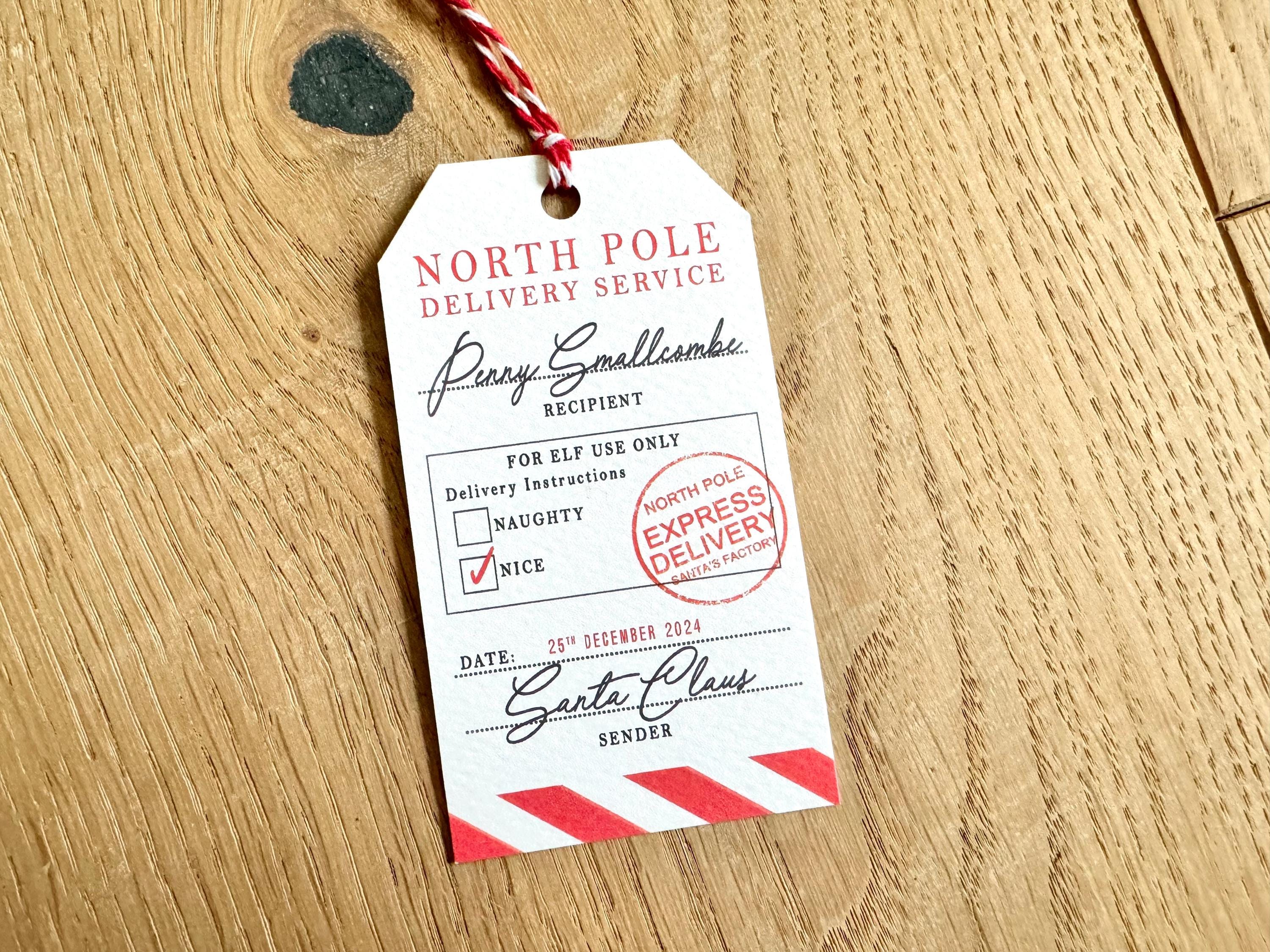 Editable North Pole Gift Tag Printable Christmas Gift Tag From Santa ...