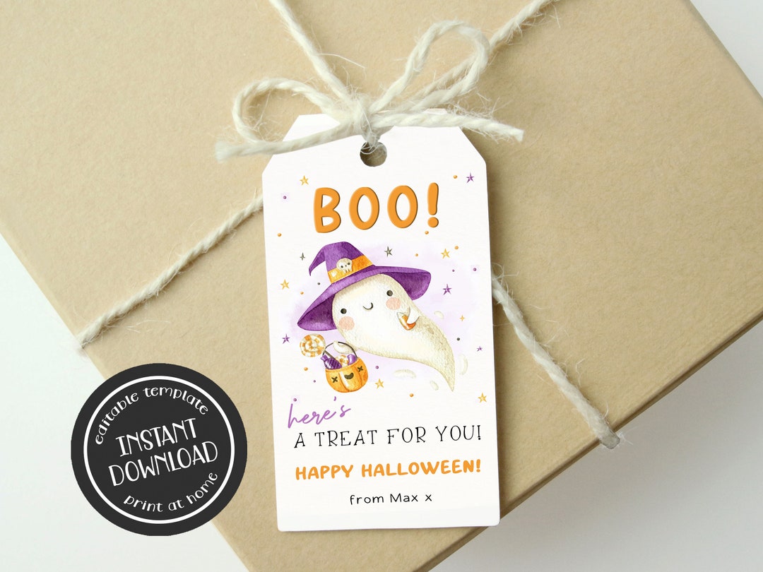 Editable Halloween Gift Tag Printable Halloween Gifts Trick or Treat ...