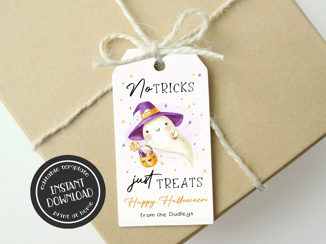 Editable Halloween Gift Tag Printable Halloween Gifts Trick or Treat ...