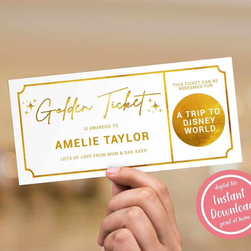 Golden Ticket Template - Etsy