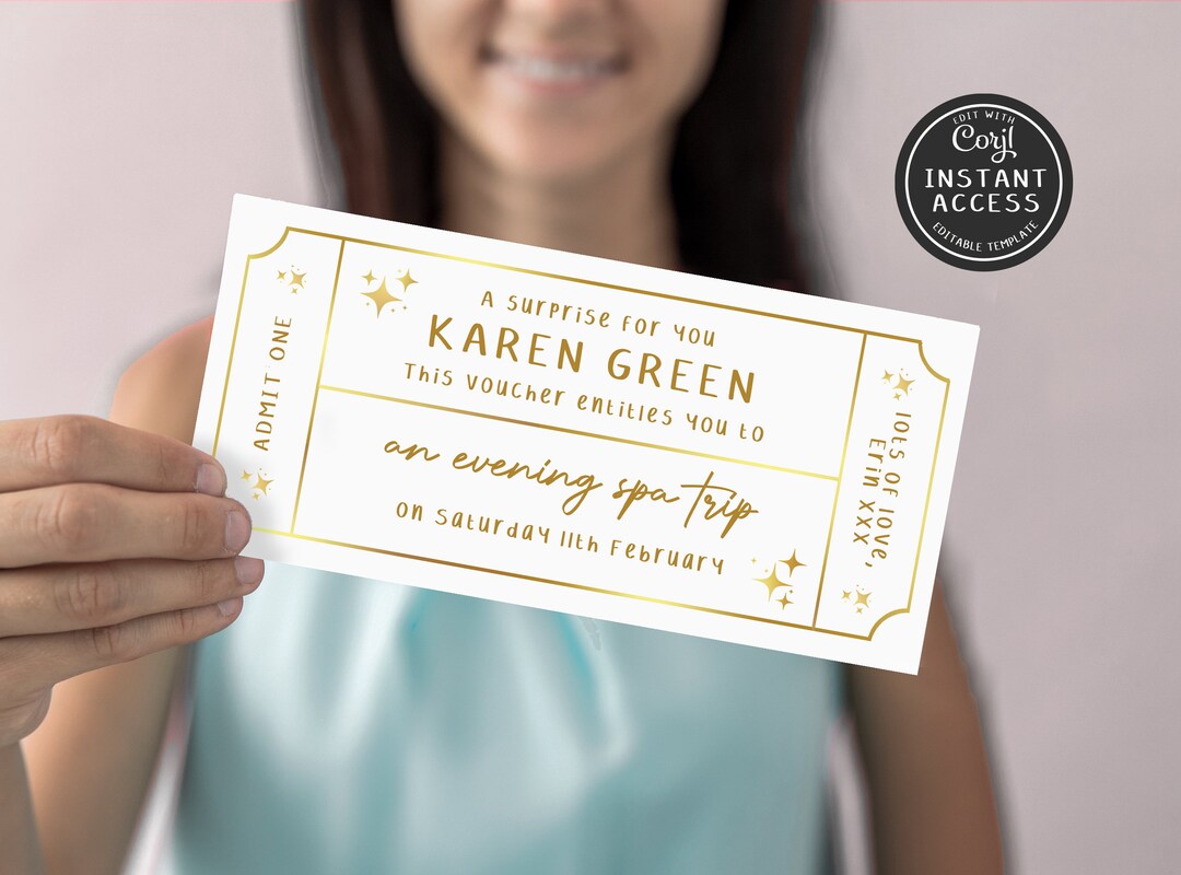Editable Golden Ticket Template Print at Home Event Ticket - Etsy