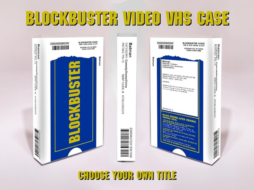 Blockbuster Video VHS Case and Sleeve Ver. 1 (CUSTOMIZABLE) - Etsy