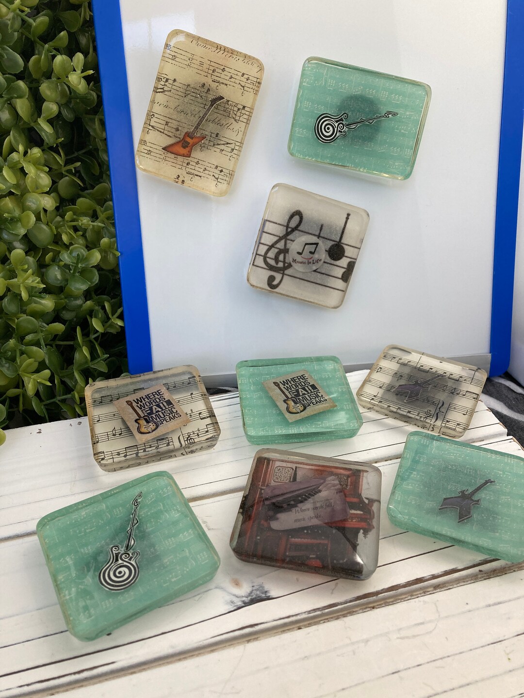 Music Themed Magnets. Refrigerator Magnets. Resin Magnets. Handmade ...