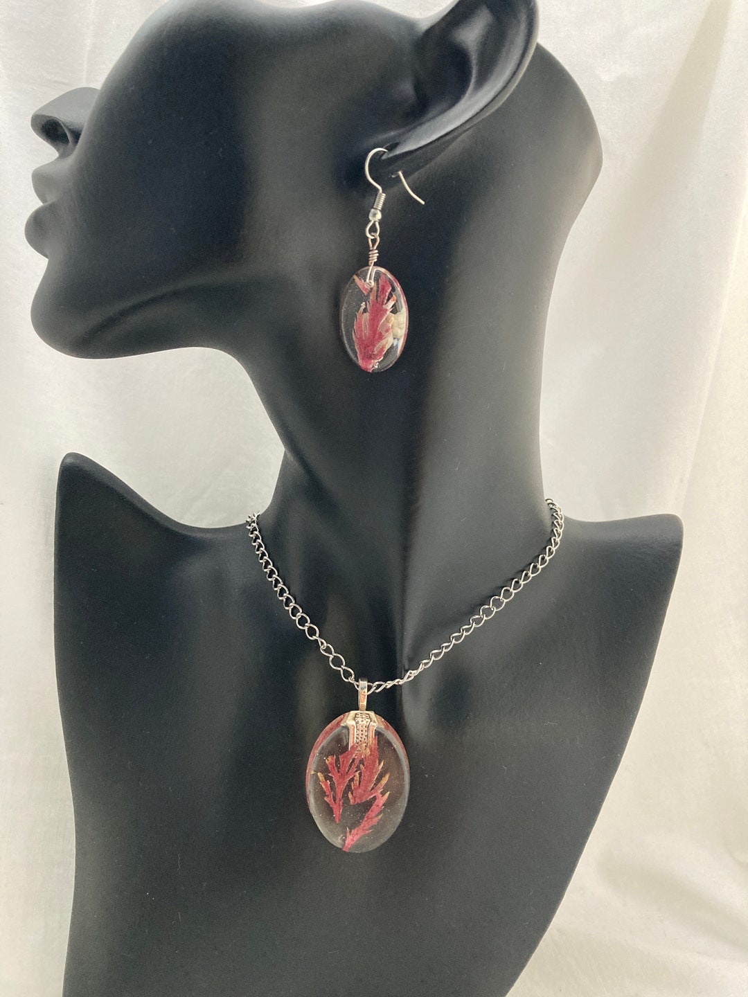Japanese Maple Leaf Necklace Japanese Maple Leaf Earrings Resin Jewelry ...