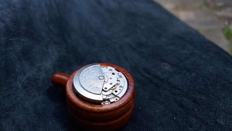 Pendant, Time Piece,necklace, Retro,clock, Steel, Ruby, Brass, Teak ...