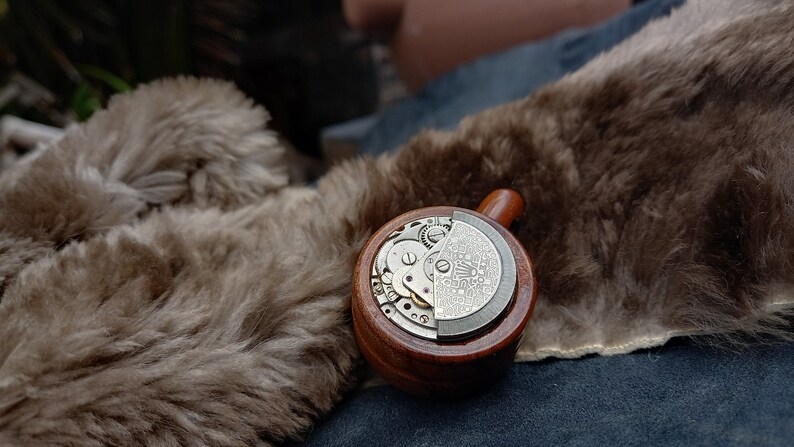 Pendant, Time Piece,necklace, Retro,clock, Steel, Ruby, Brass, Teak ...