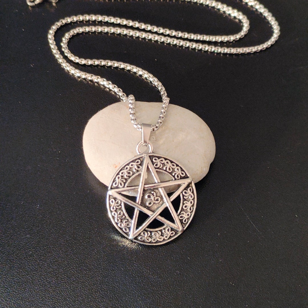 Pentacle of Protection Necklace, Pagan Wiccan Pendant, Talisman Amulet ...