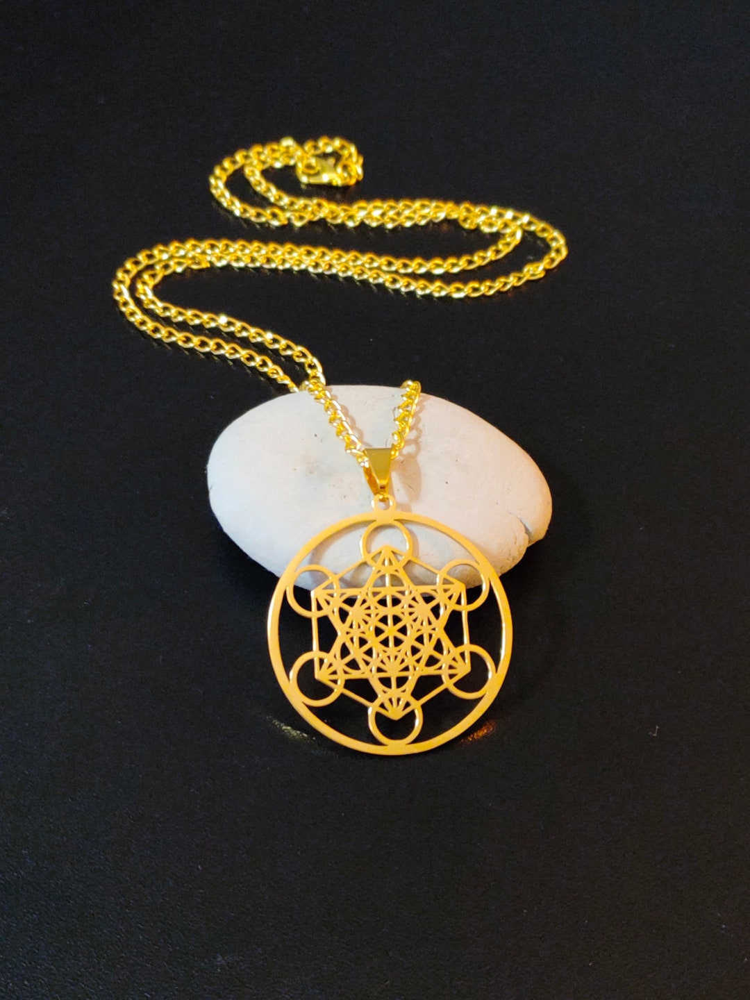 Sacred Geometry Necklace Golden Sigill of Metatron, Magical Talisman ...