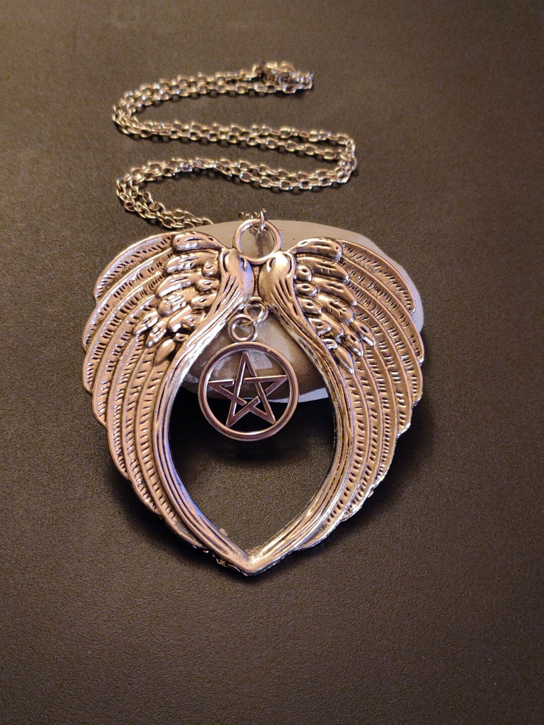 Angel Wing Necklace and Pentacle of Esoteric Protection, Angelic Jewel ...