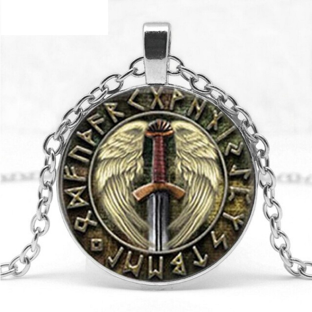 Viking Norse Rune and Excalibur Sword Necklace Runic Viking - Etsy