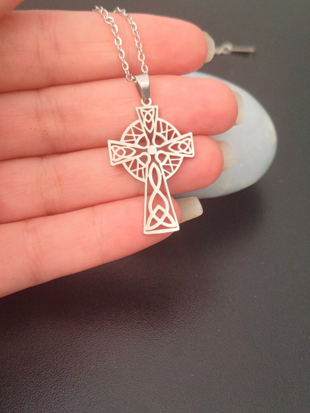 Celtic Cross and Knot Necklace, Pagan Necklace, Celtic Jewelry, Nordic ...