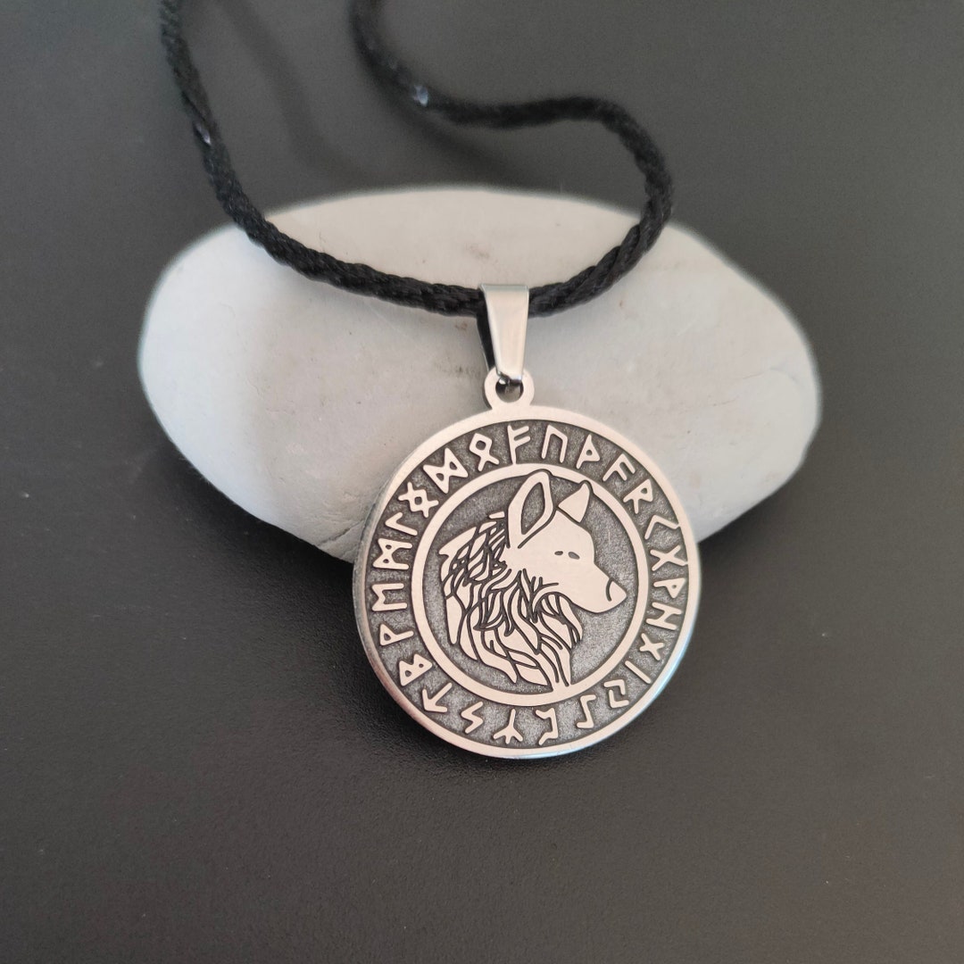 Wolf Man Necklace and Runes, Pagan Necklace, Celtic Pendant, Nordic ...