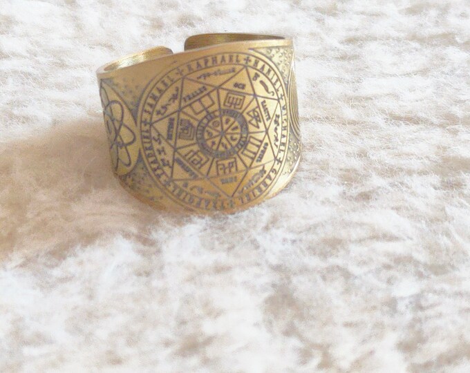 Seal of the Seven Archangels Amulet Ring, Powerful Protection Talisman ...