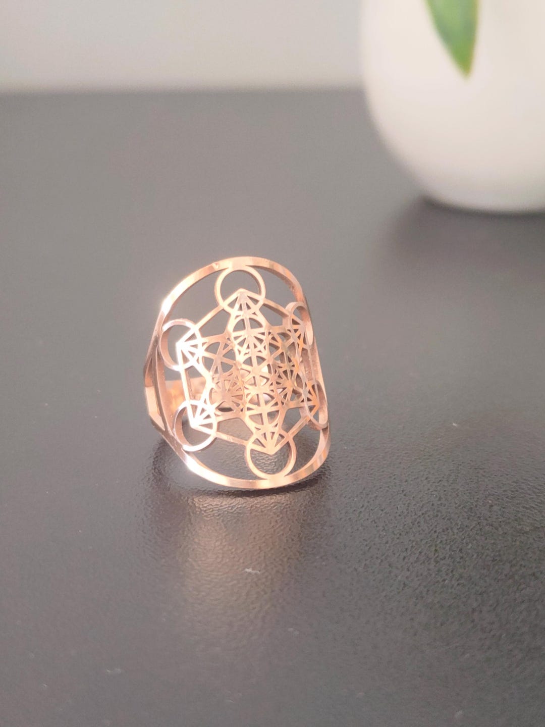 Metatron Cube Ring Talisman Magic Protection Amulet, Sacred Geometry ...